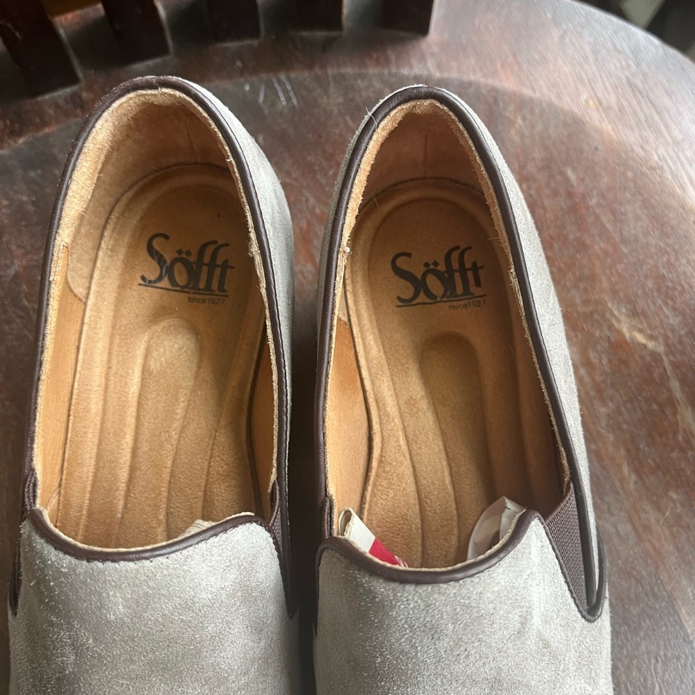 Sofft Velina Grey Modern Loafers Stacked Heel 8m - Gem